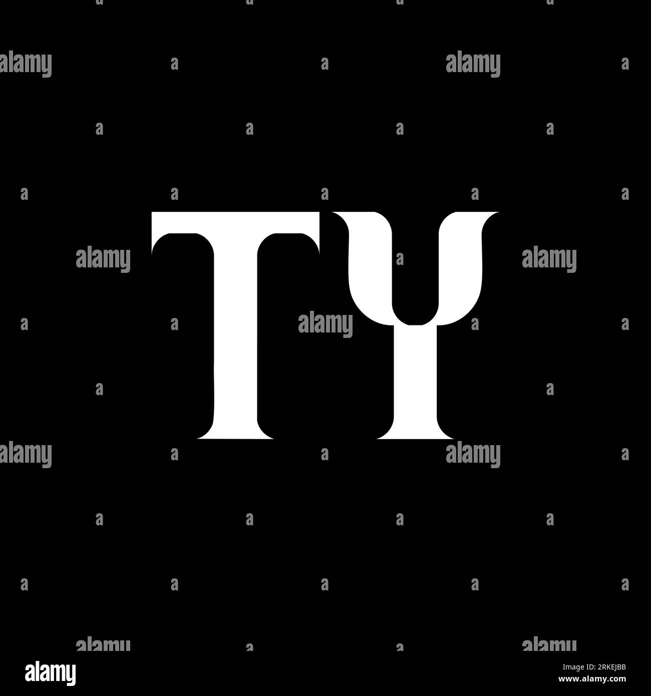 TY T Y letter logo design. Initial letter TY linked circle uppercase ...