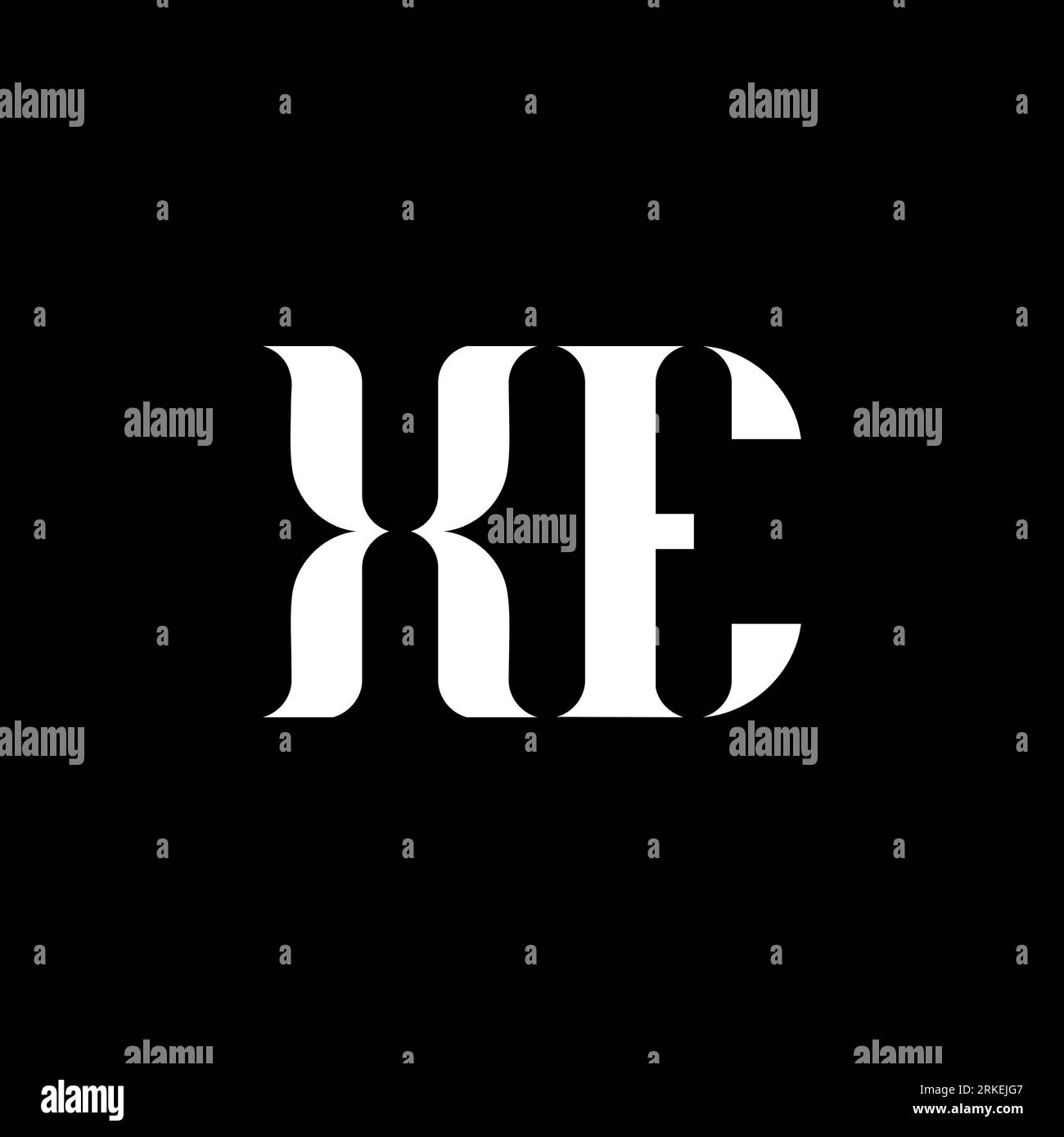 XE X E letter logo design. Initial letter XE linked circle uppercase ...