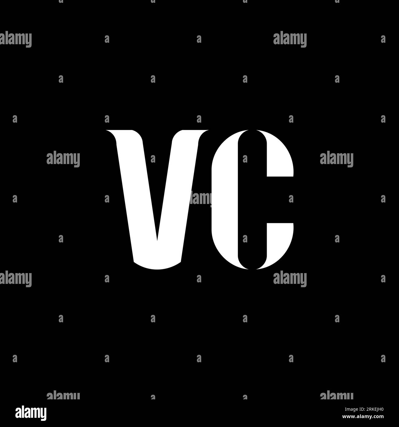 Vc minimal logo design Black and White Stock Photos & Images - Alamy