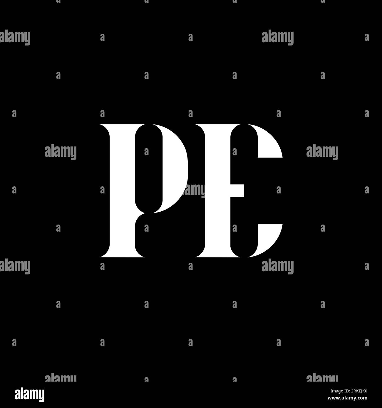PE P E letter logo design. Initial letter PE uppercase monogram logo ...