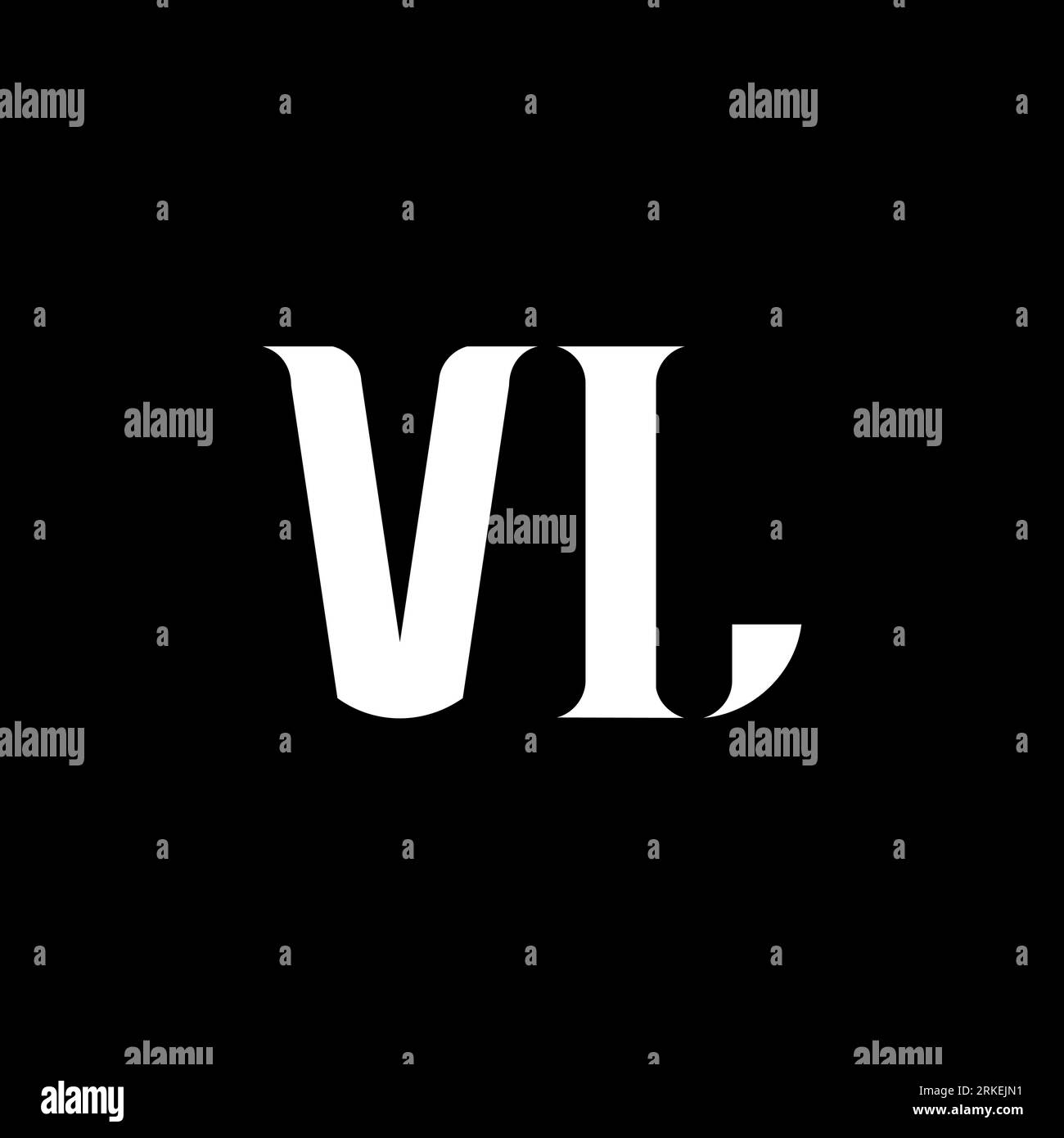 VL V L letter logo design. Initial letter VL linked circle uppercase ...
