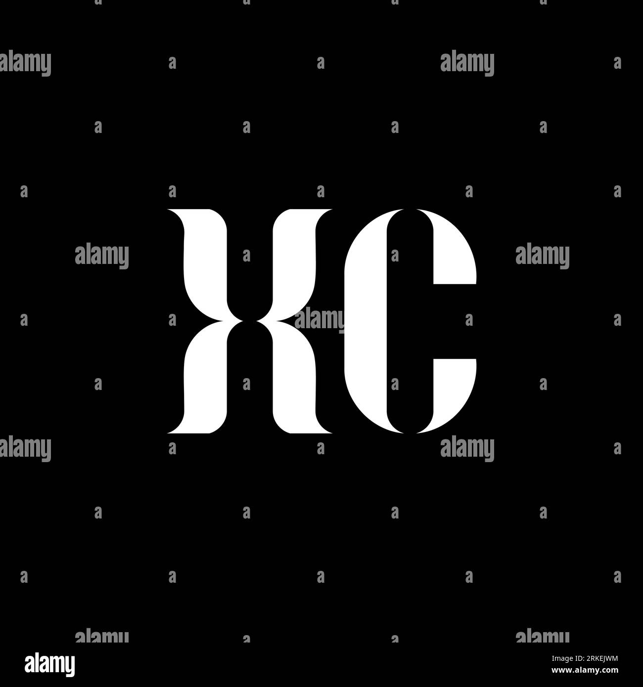 XC X C letter logo design. Initial letter XC linked circle uppercase ...