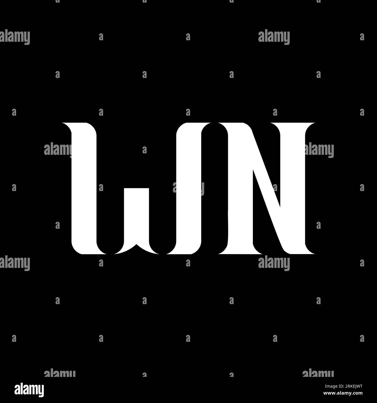 WN W N letter logo design. Initial letter WN linked circle uppercase ...