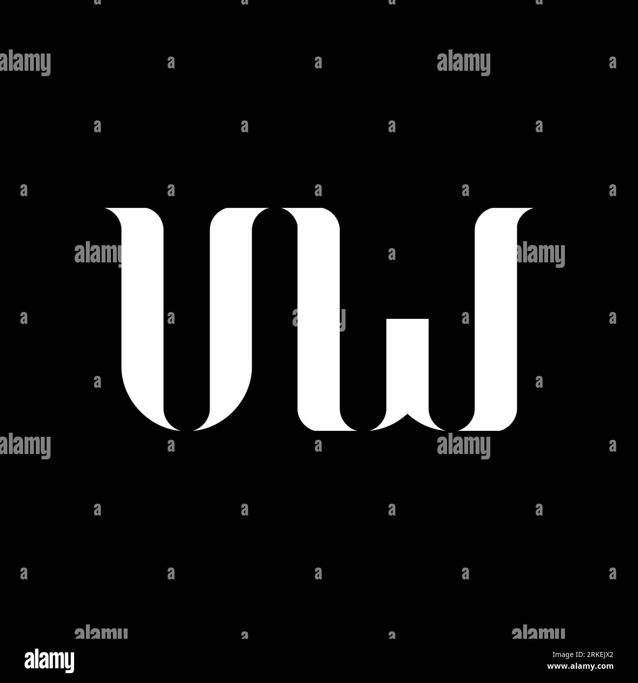 UW U W letter logo design. Initial letter UW linked circle uppercase monogram logo white color ...