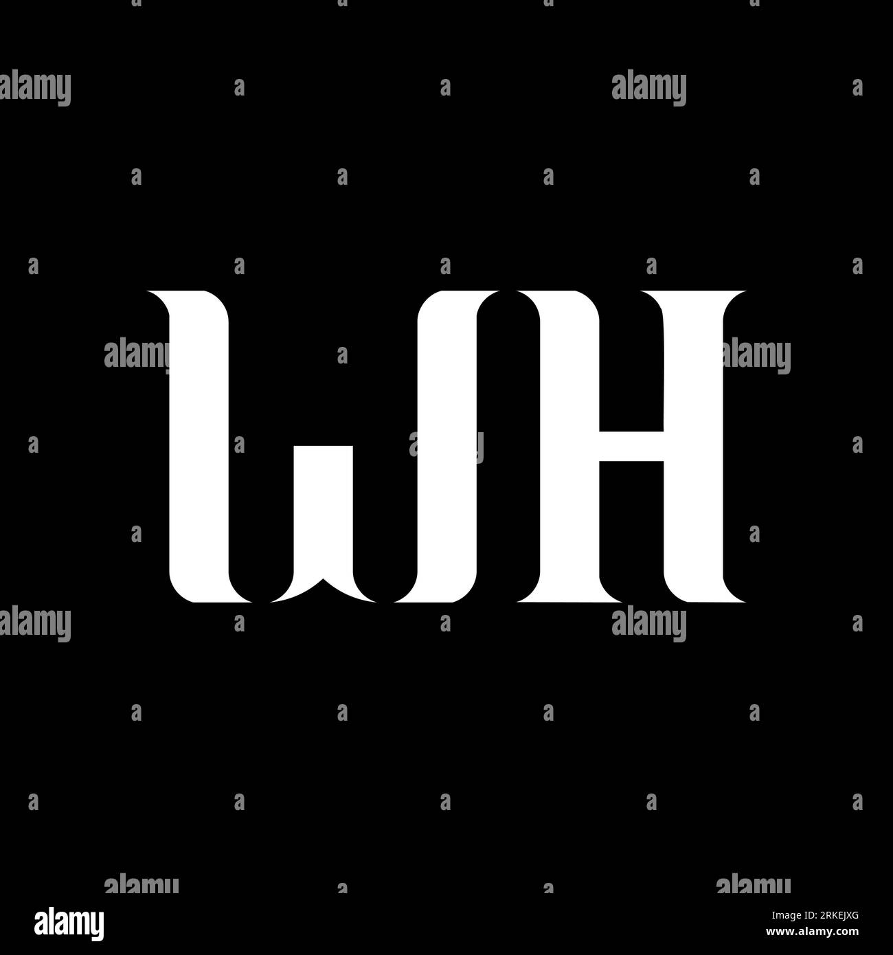 WH W H letter logo design. Initial letter WH linked circle uppercase ...