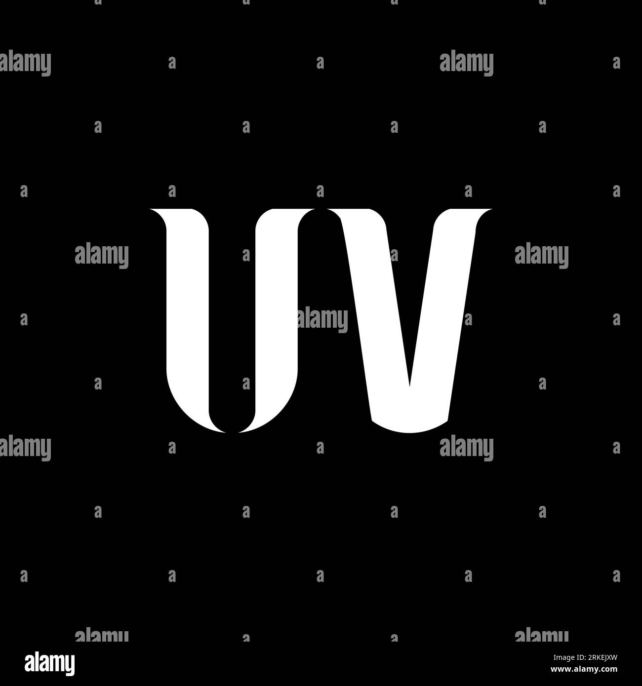 UV U V letter logo design. Initial letter UV linked circle uppercase ...