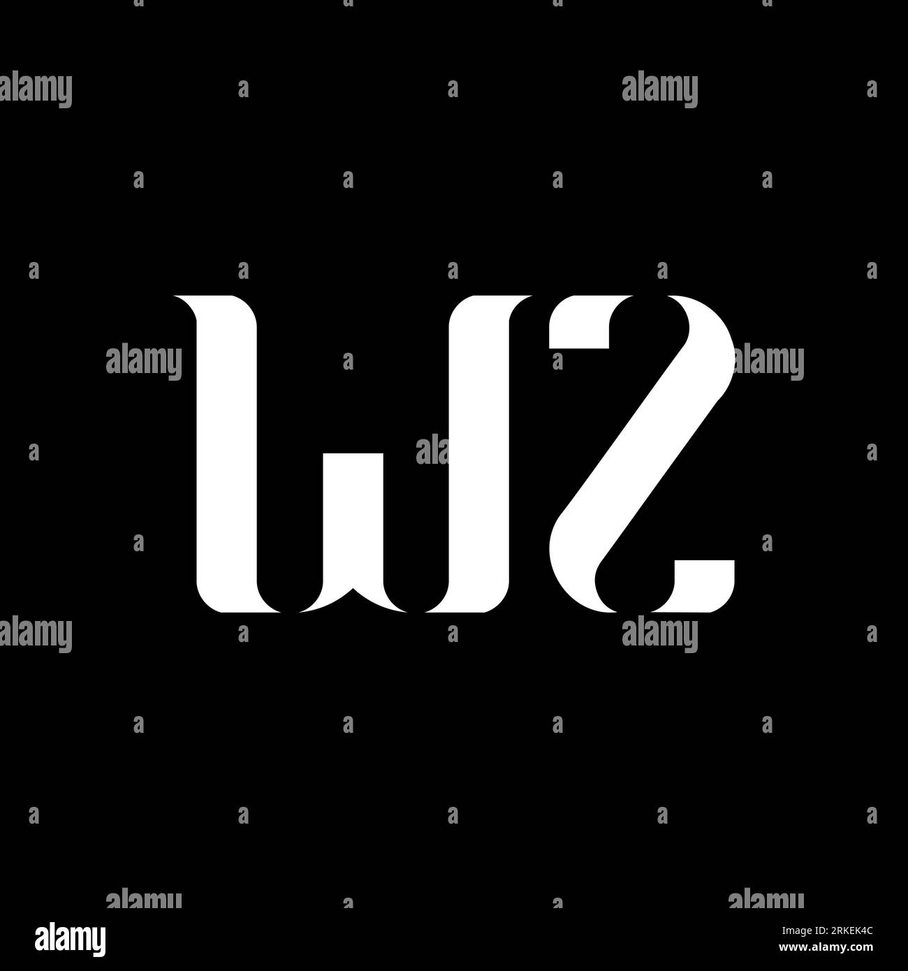 WZ W Z letter logo design. Initial letter WZ linked circle uppercase ...
