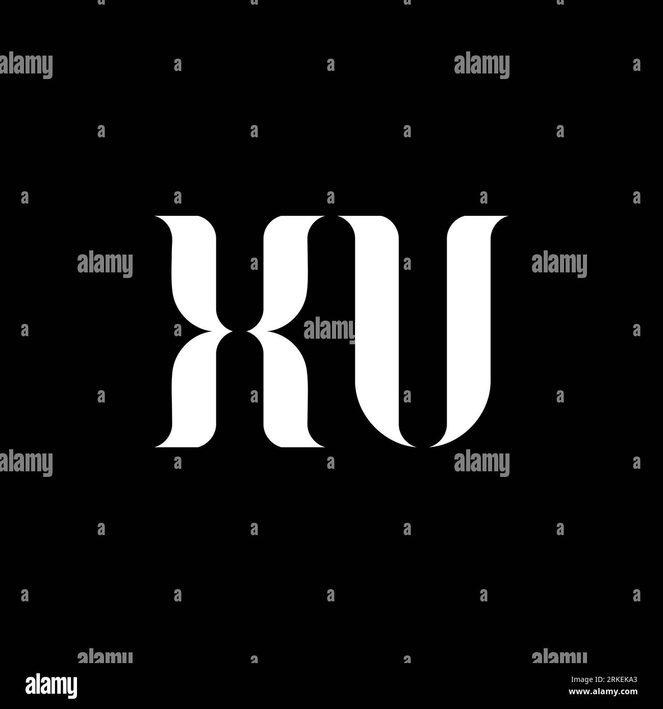 XU X U letter logo design. Initial letter XU uppercase monogram logo ...