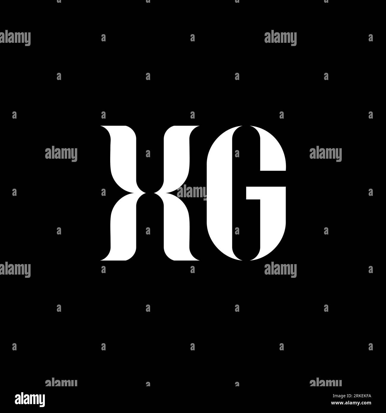 XG X G letter logo design. Initial letter XG linked circle uppercase ...