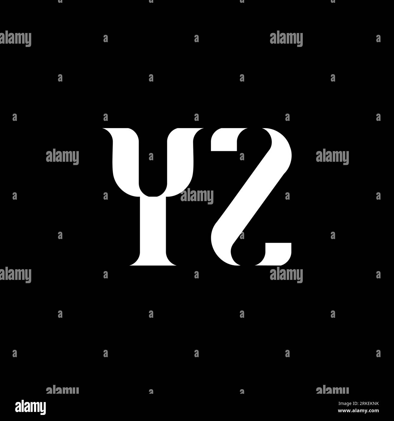YZ Y Z letter logo design. Initial letter YZ uppercase monogram logo ...