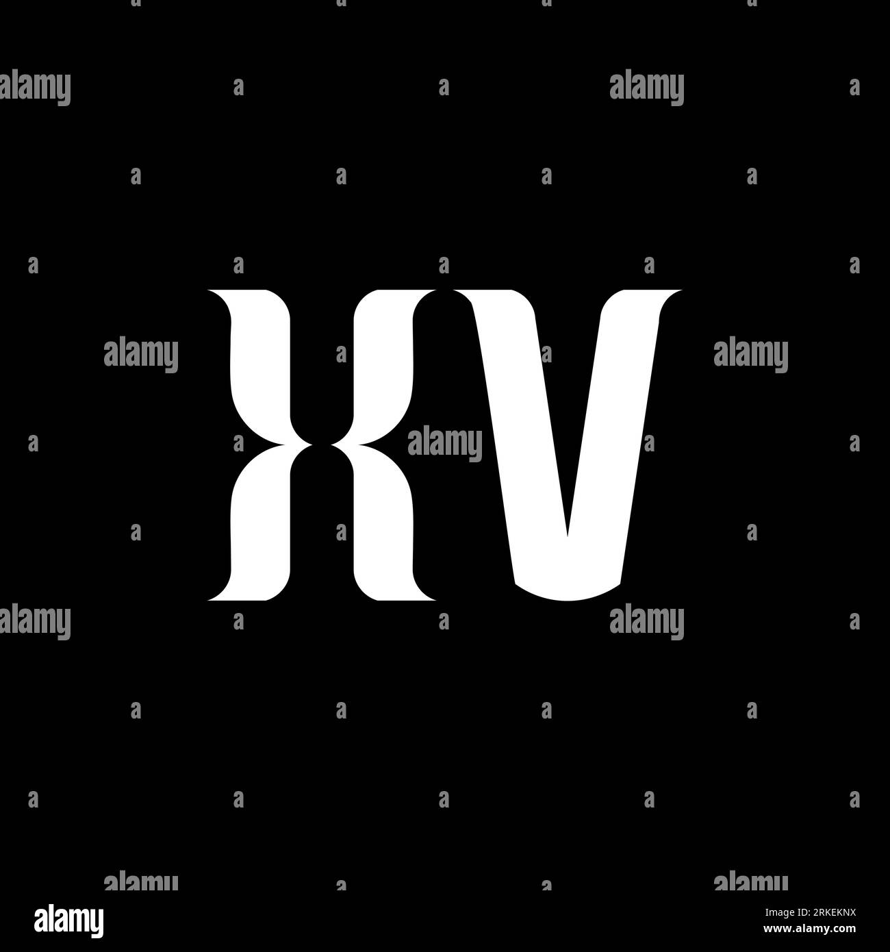 XV X V letter logo design. Initial letter XV uppercase monogram logo ...