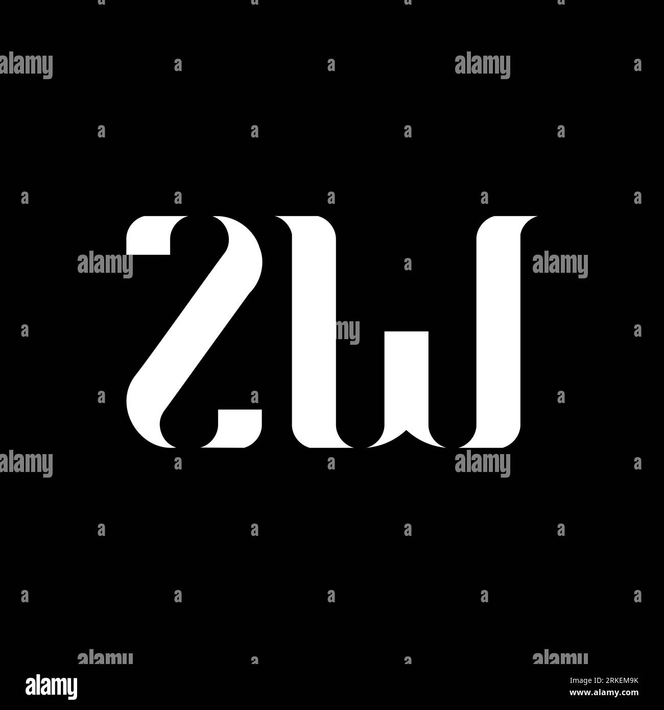 ZW Z W letter logo design. Initial letter ZW uppercase monogram logo ...