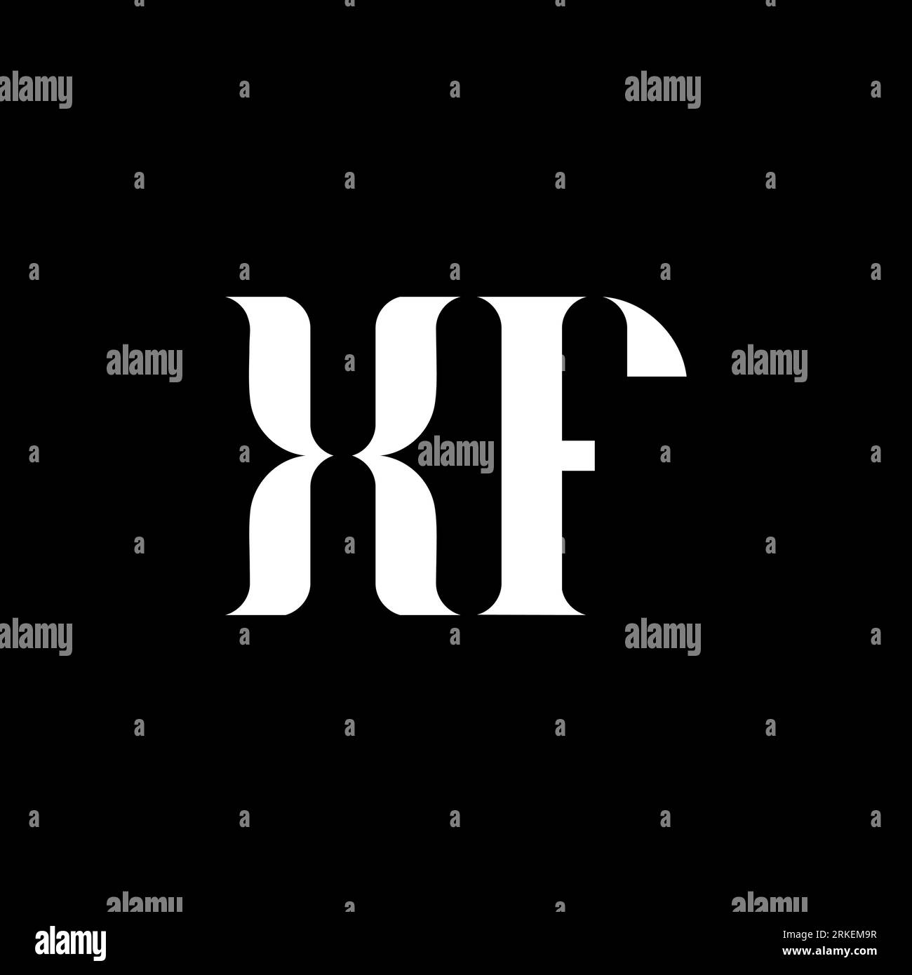 XF X F letter logo design. Initial letter XF linked circle uppercase ...