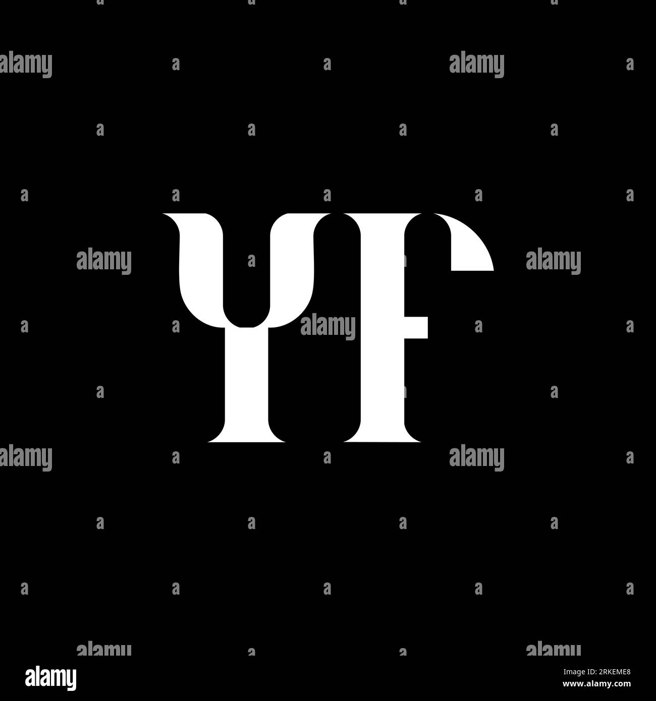 Yf Y F Letter Logo Design Initial Letter Yf Uppercase Monogram Logo White Color Yf Logo Y F