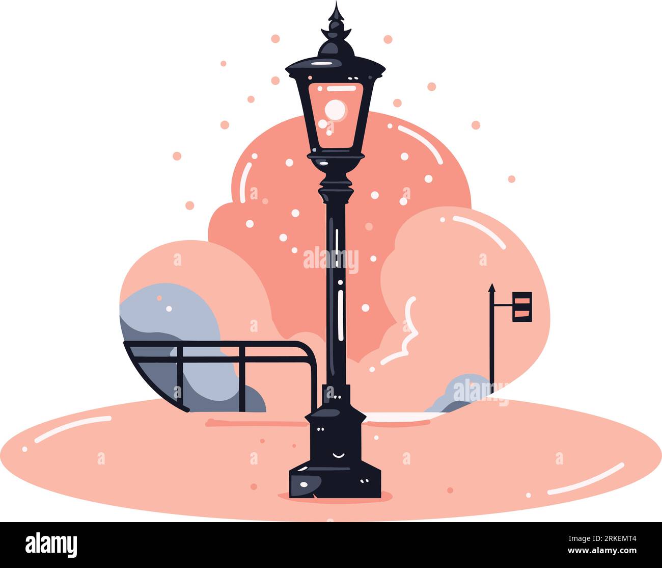 Christmas lamp post Stock Vector Images - Alamy