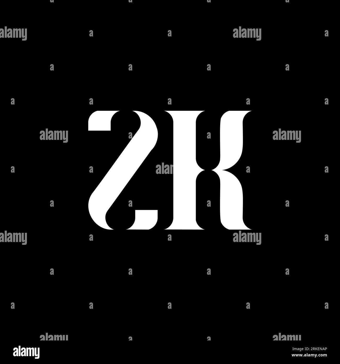 ZK Z K letter logo design. Initial letter ZK uppercase monogram logo ...