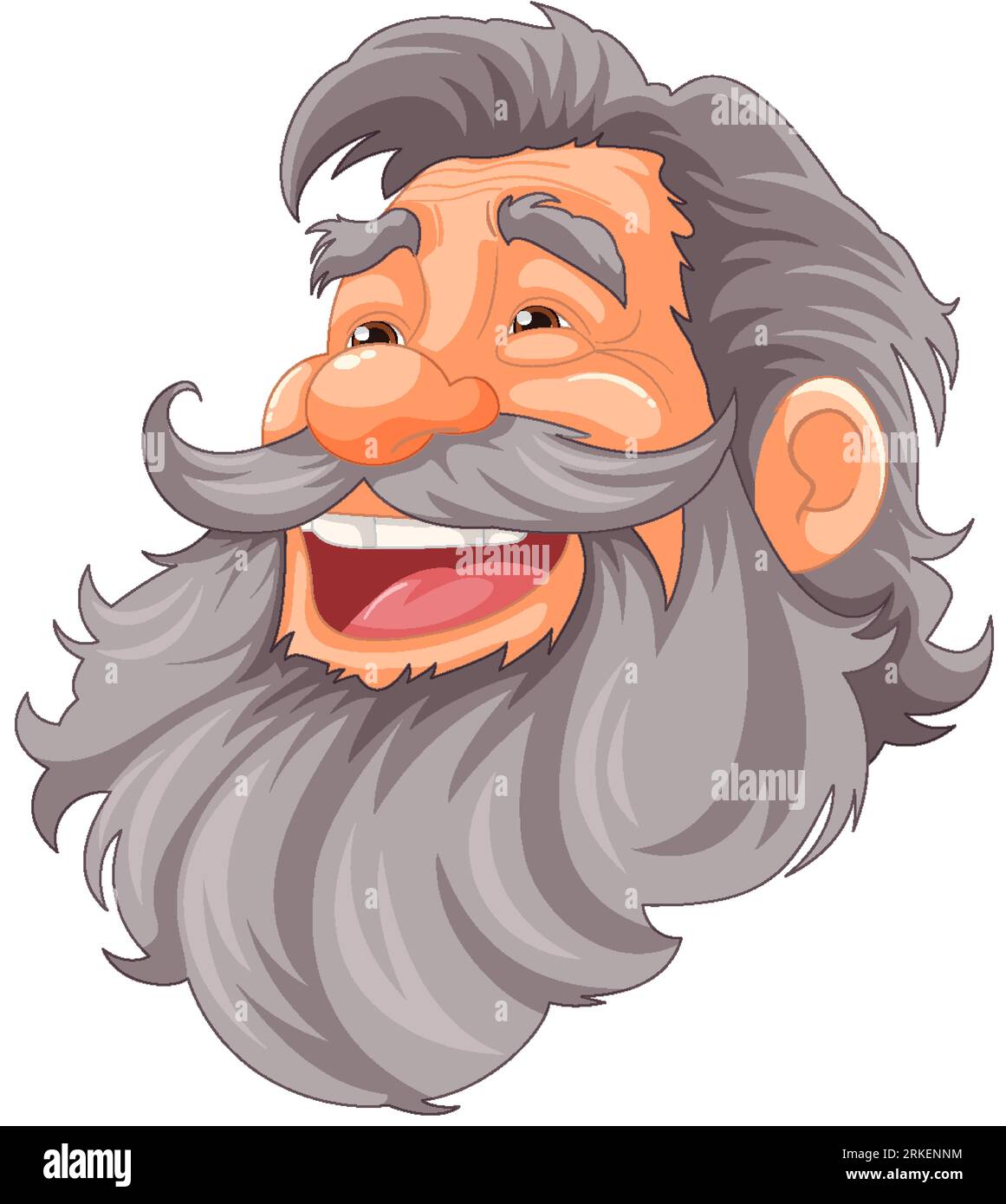 A cheerful vector illustration of an elderly man with a beard and mustache Stock Vector Image ...