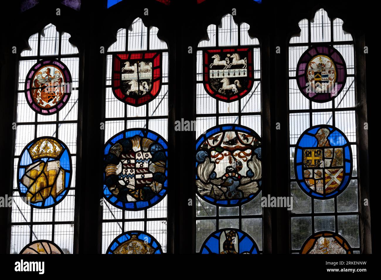 Stained glass roundels, St. John the Baptist Church, Cherington ...