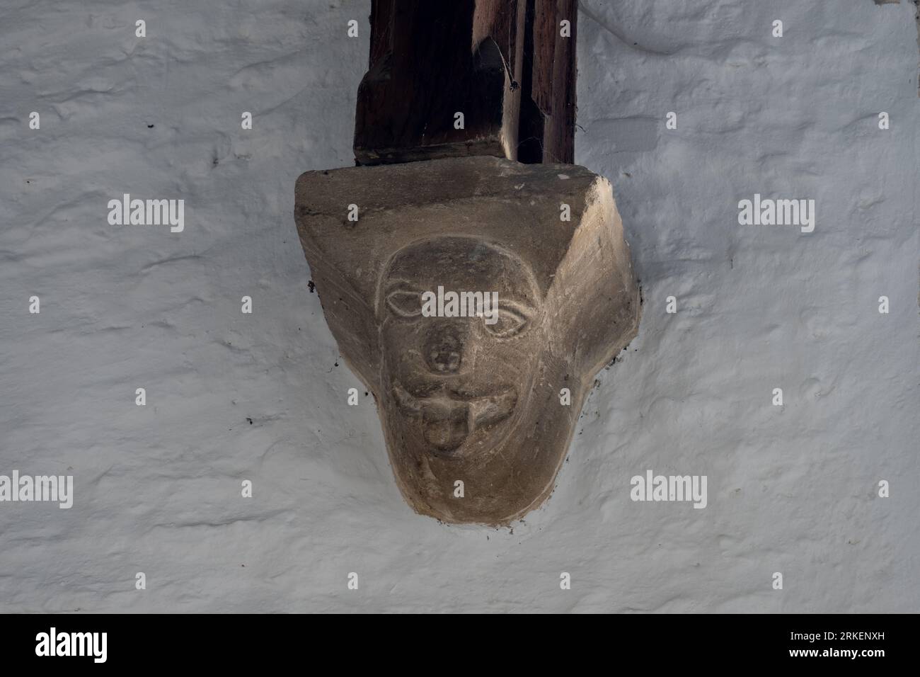 Corbel stone in St. John the Baptist Church, Cherington, Warwickshire ...