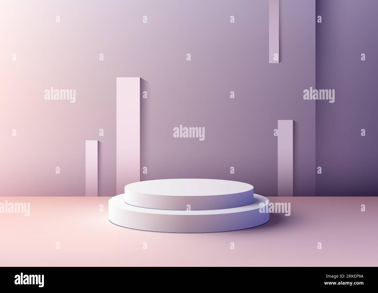 3D of a white podium on a purple background is perfect for ...