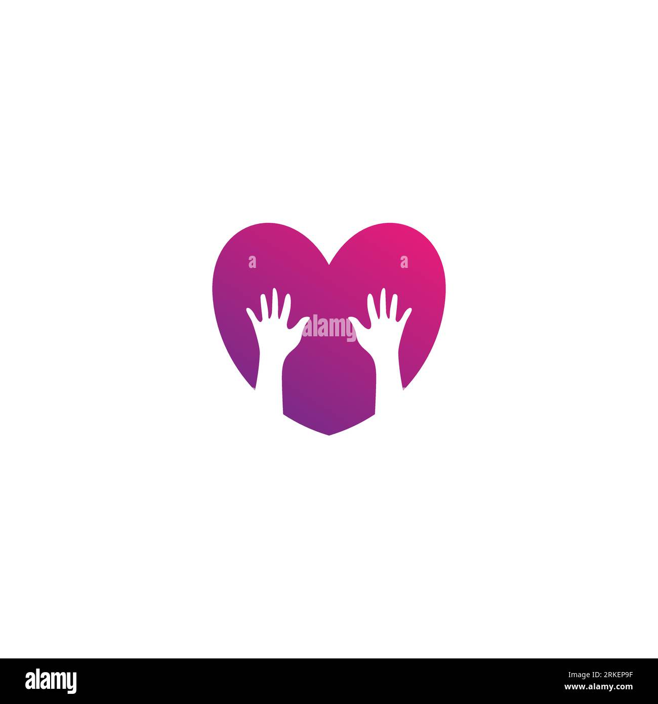 Embrace Heart Shape Logo design vector template. Love Hand Logo Stock ...