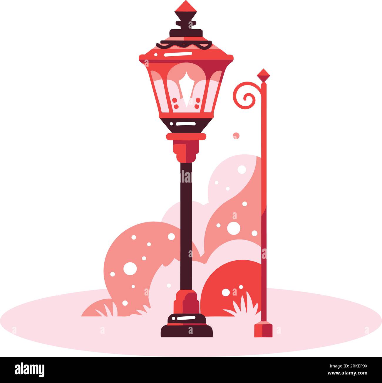 Hand Drawn Christmas electricity pole in flat style isolated on ...