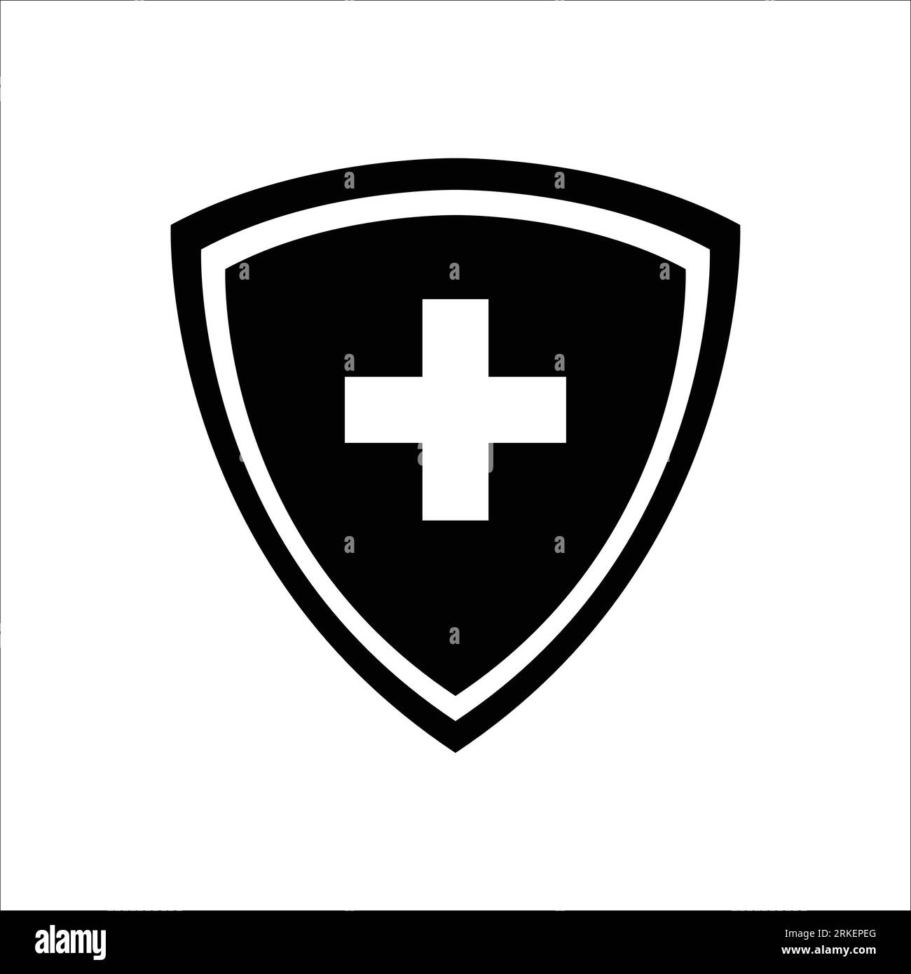 Health protection shield. Icon for design on white background Stock ...