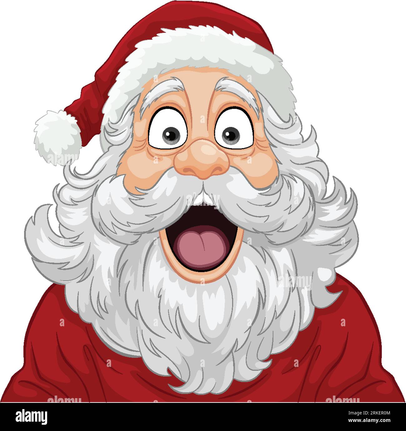 A vector cartoon illustration of Santa Claus with a surprising facial ...