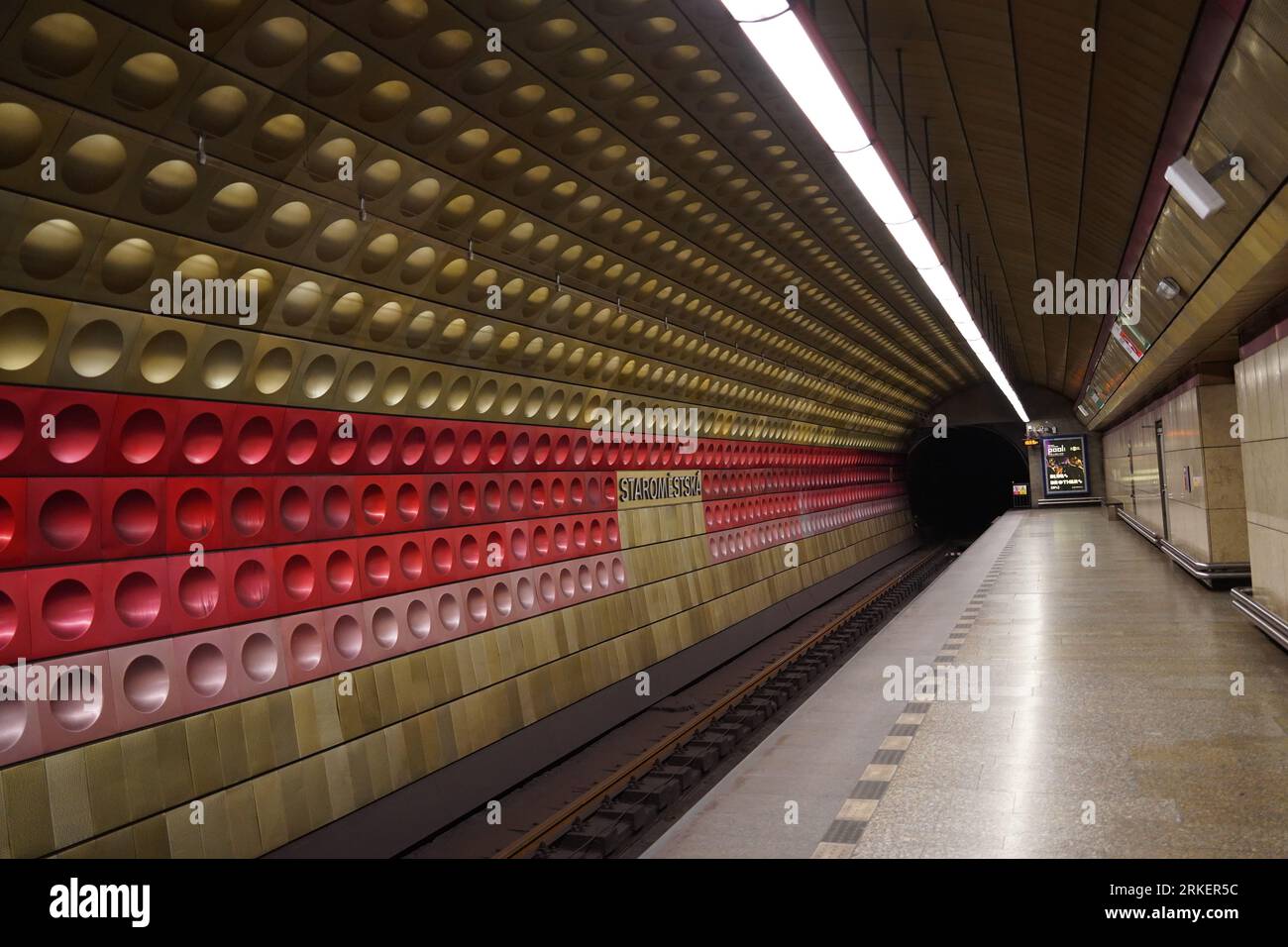 Prague, Czech Republic - May 31 2021: Sign of Staromestska Station on ...