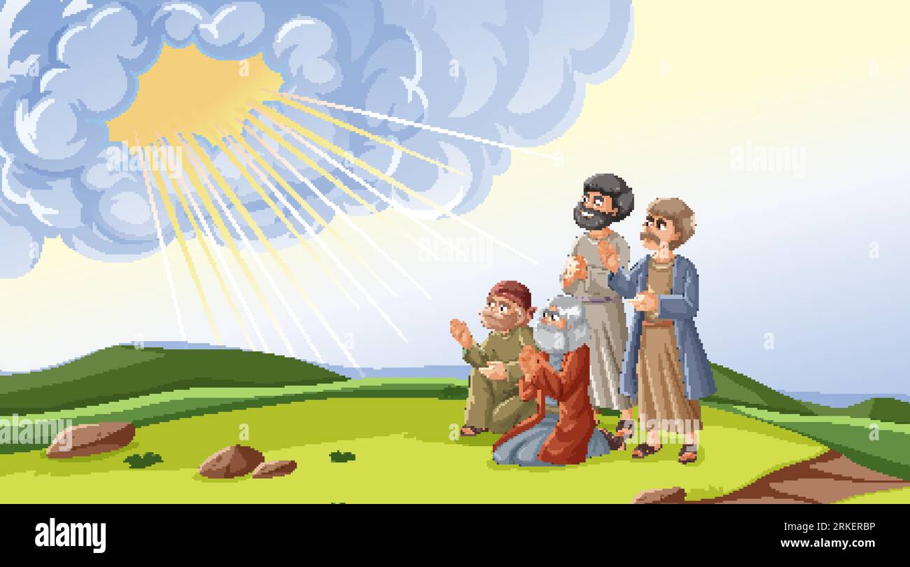 God speaking to Noah in ancient religious scene Stock Vector Image ...