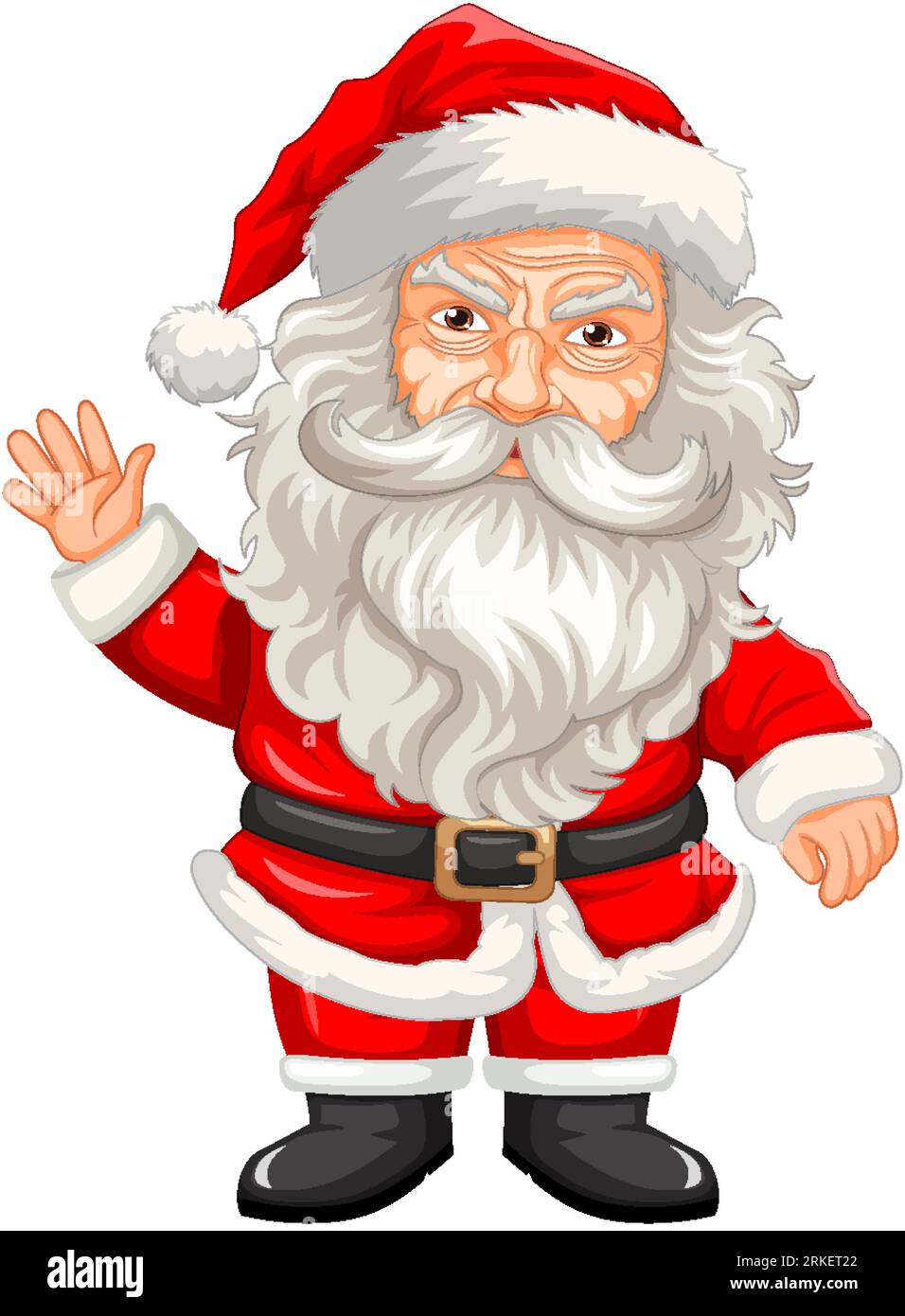 A vector cartoon illustration of a creepy old man dressed as Santa ...