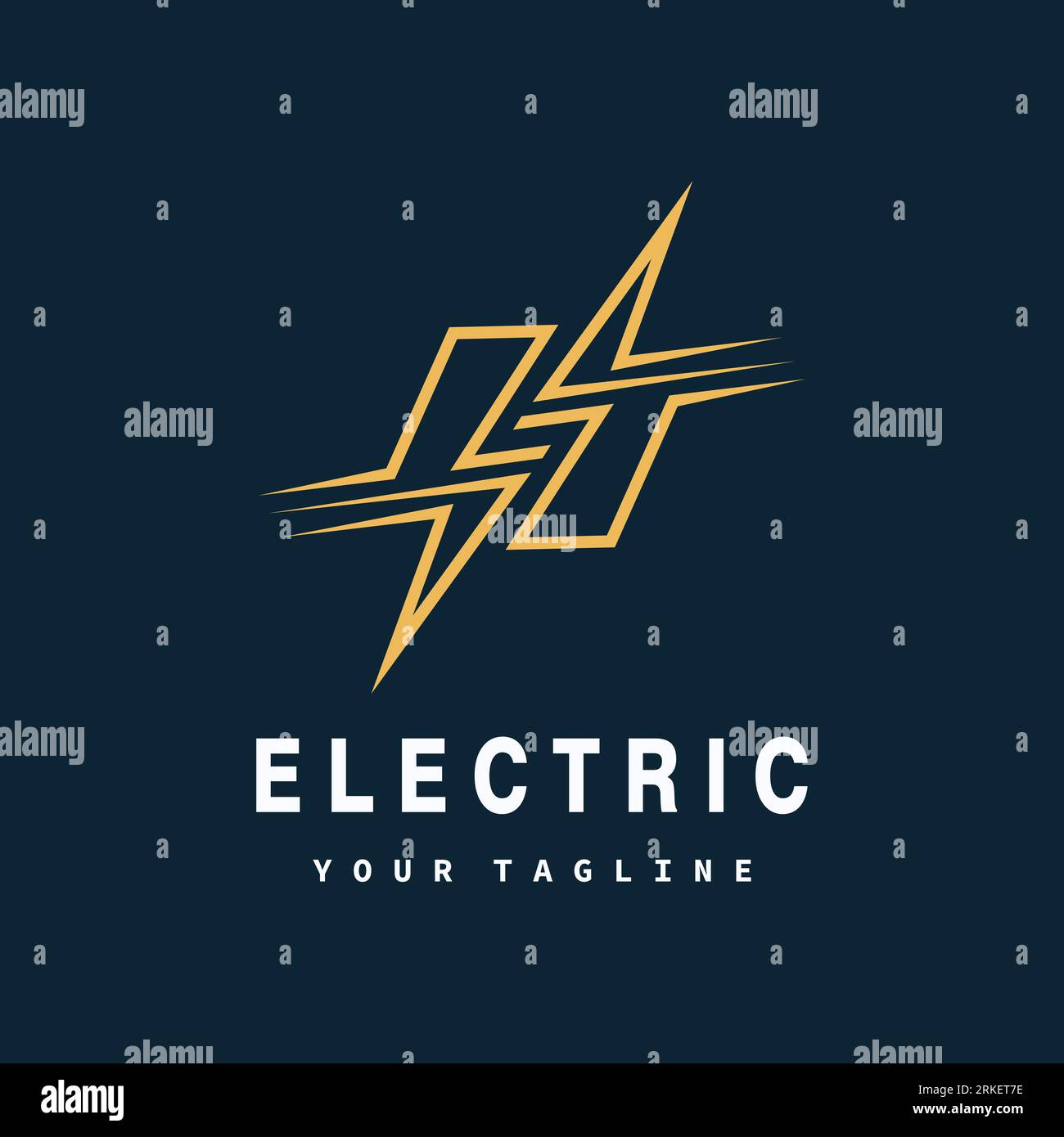 Electric Logo. abstract letter S from negative space lightning bolt ...