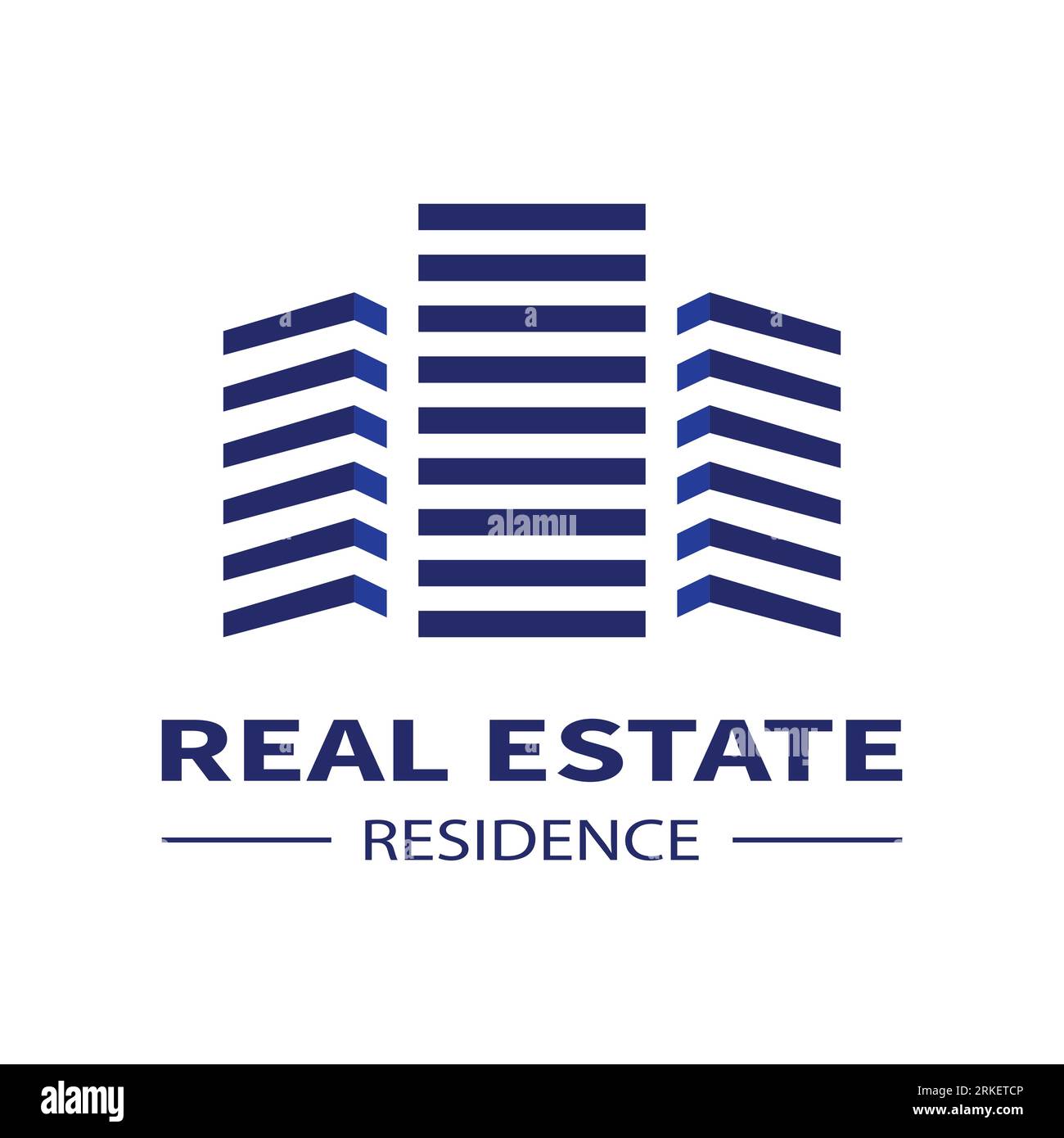 Real estate logo design template. Perspective view of buildings ...
