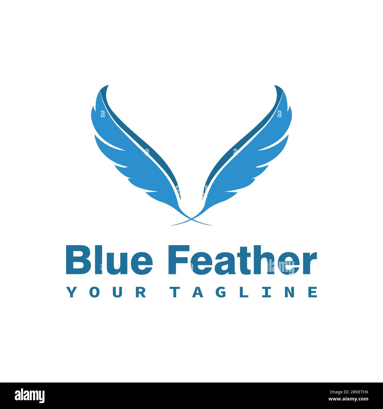 Vector logo design element on white background. Feather writing Stock ...