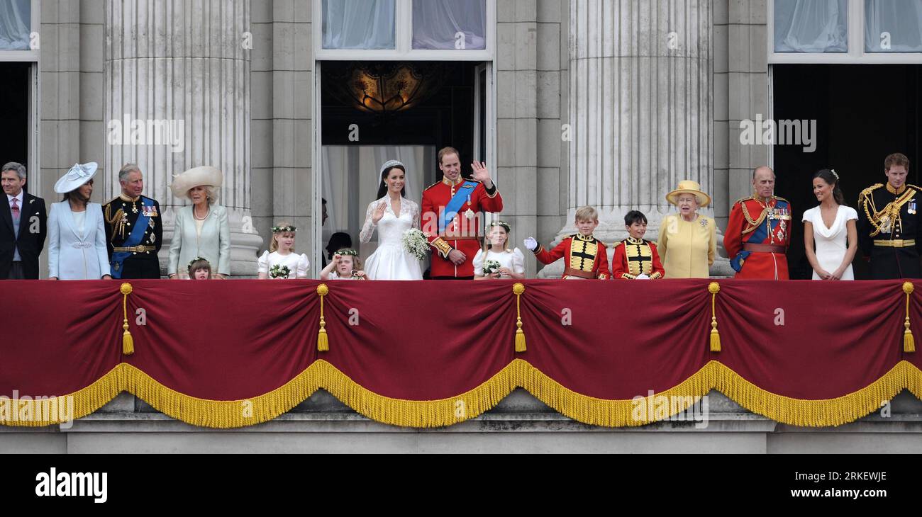 L-R: Michael and Carole Middleton, Prince Charles and Camilla, Prince ...