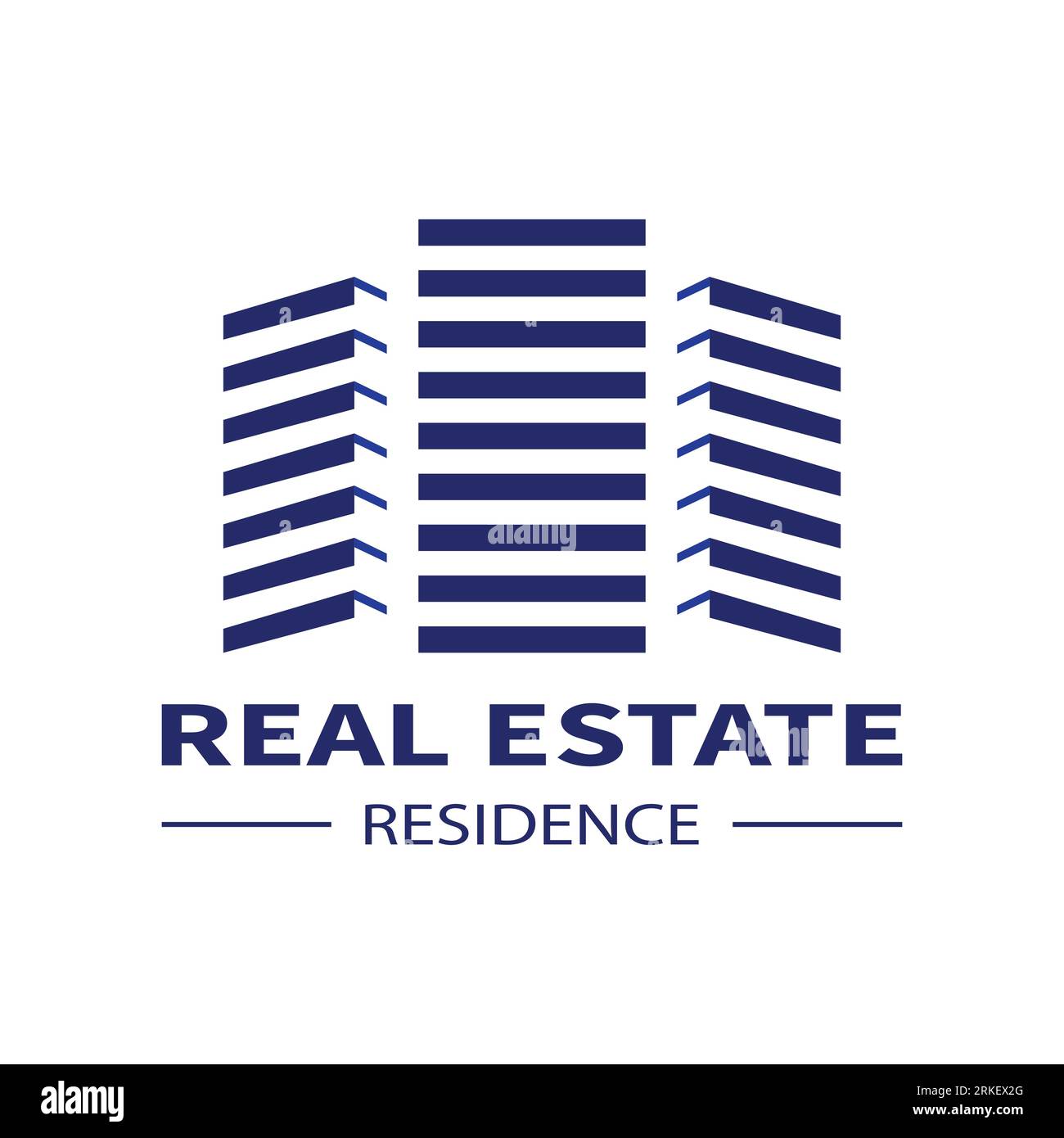 Real estate logo design template. Perspective view of buildings ...