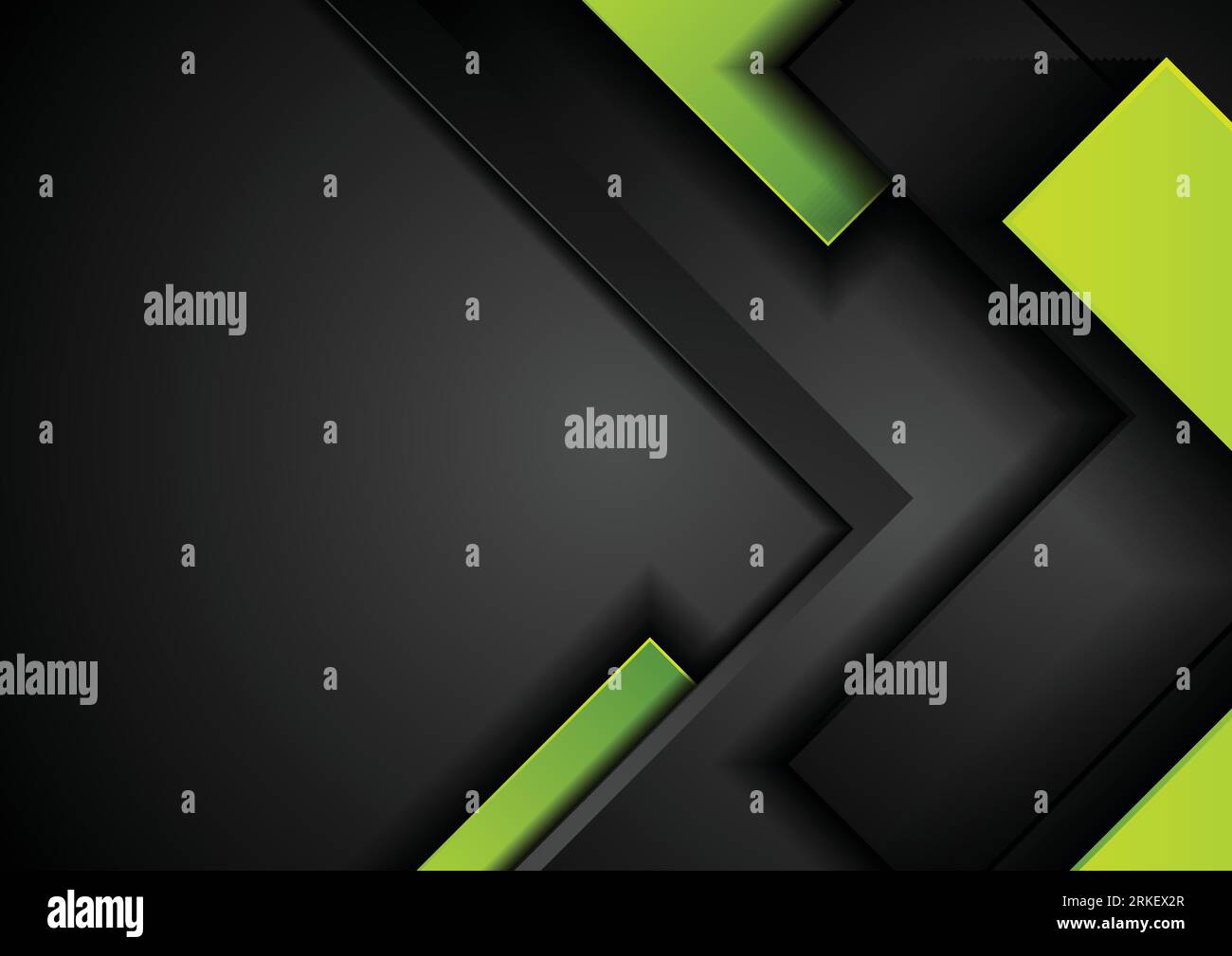 Contrast black and green abstract tech geometric background. Vector ...