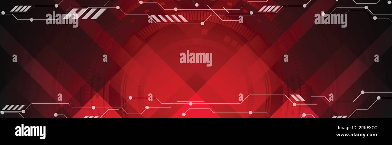 Abstract dark red hi-tech futuristic web header banner. Vector ...