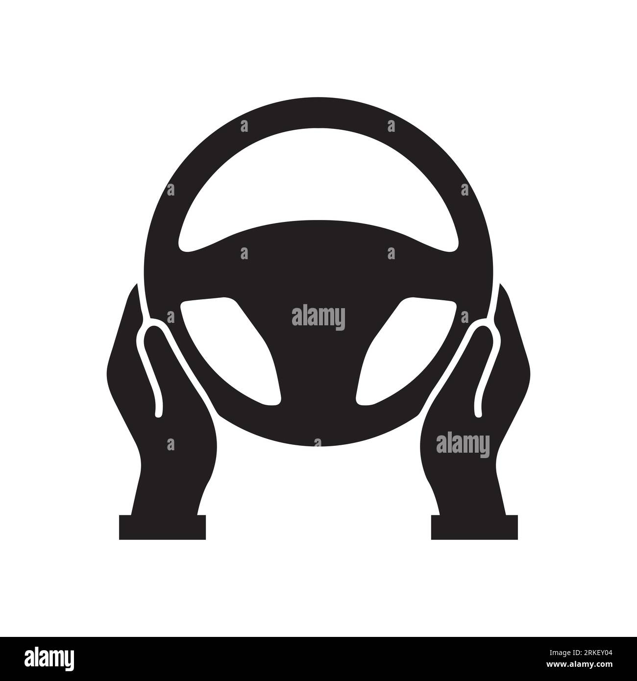 Steering wheel icon. Hands on steering wheel. Driver. Driving car. Test ...