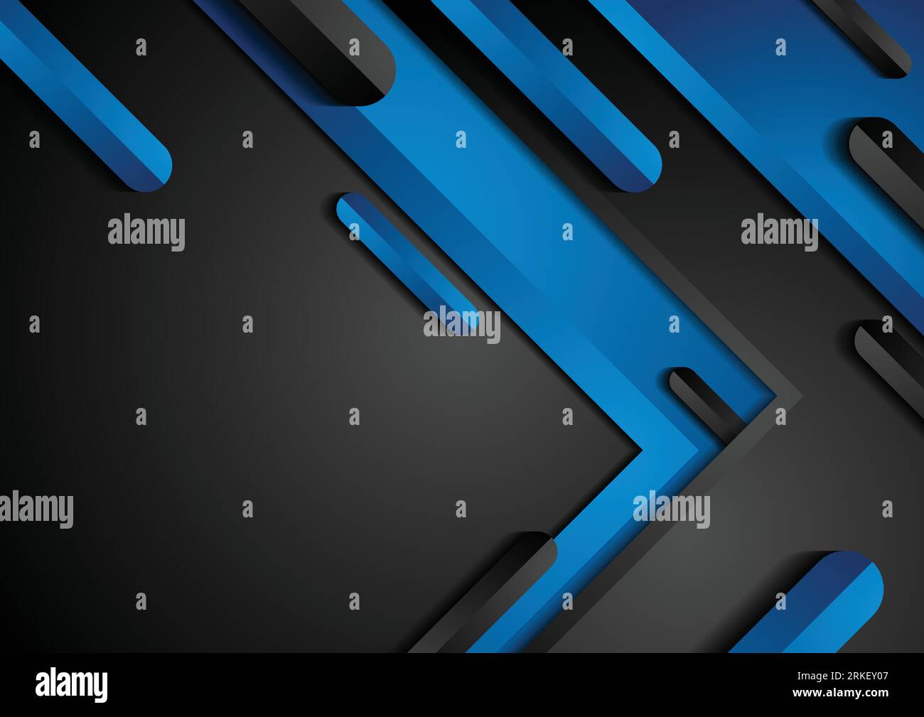 Blue and black technology abstract background. Vector geometric graphic ...