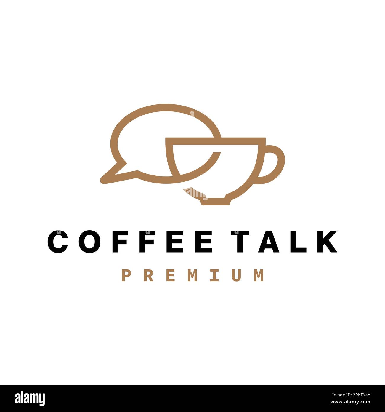 Coffee talk logo. Coffee chat simple line logo Stock Vector Image & Art ...