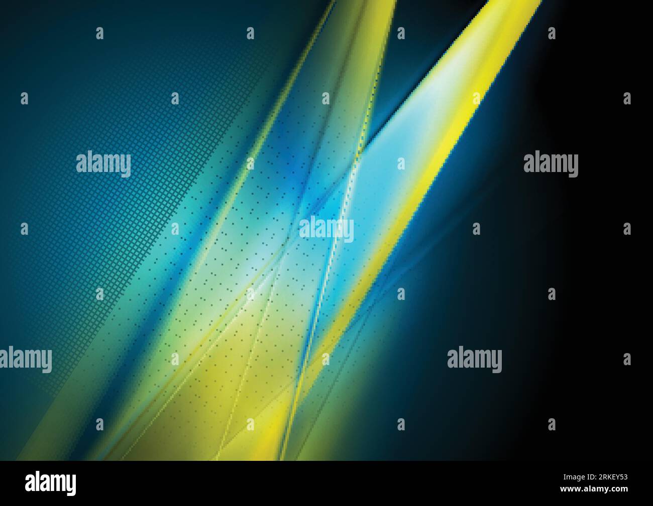 Dark blue and yellow abstract shiny smooth stripes background. Vector ...