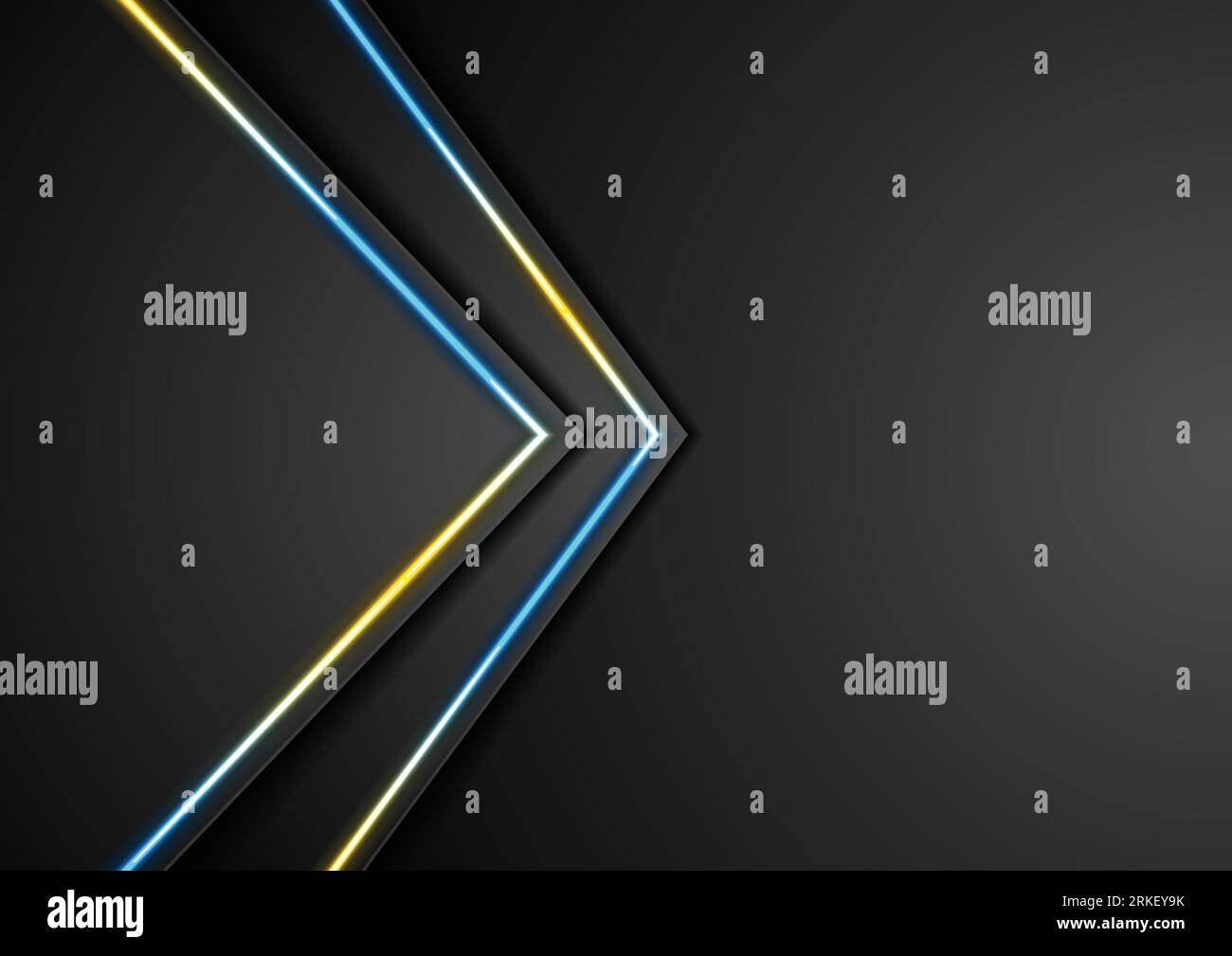Black abstract arrows tech background with bright neon lines. Vector illustration Stock Vector ...