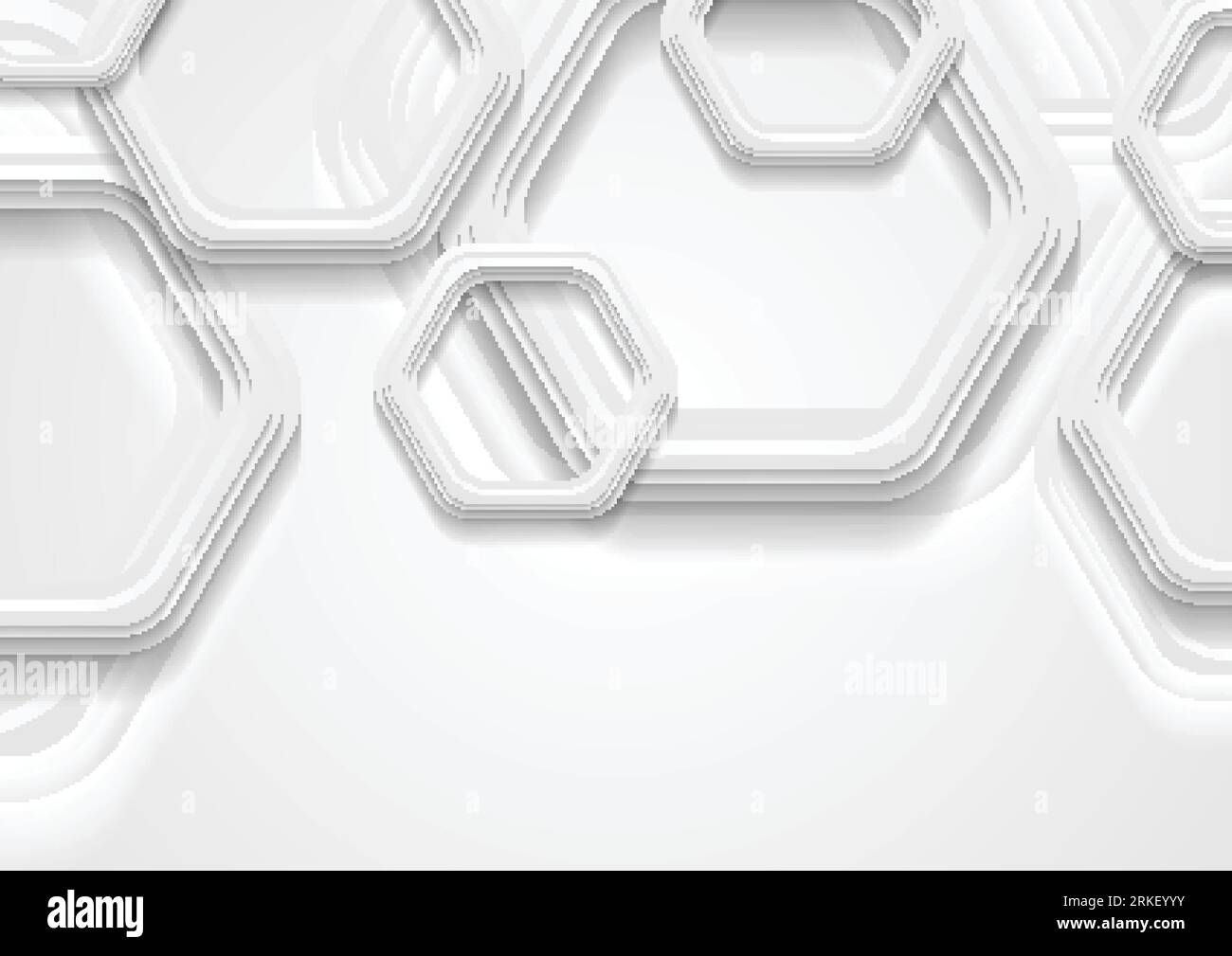 Abstract grey tech background with paper hexagons. Vector design Stock ...
