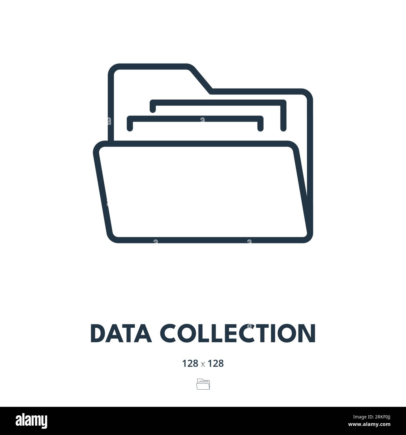 Data Collection Icon. Folder, Document, Database. Editable Stroke ...