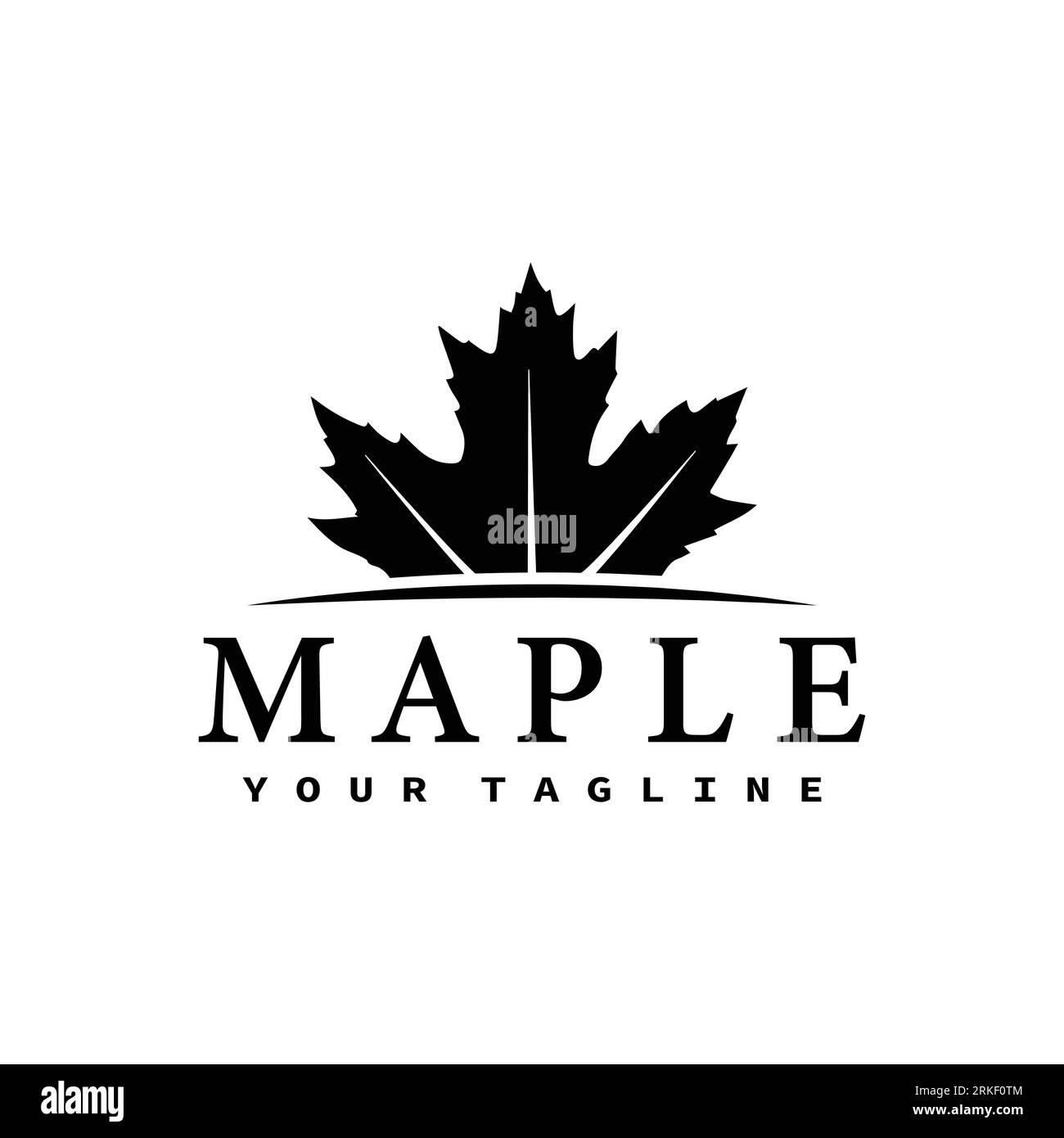 maple logo concept black and white vector Stock Vector Image & Art - Alamy