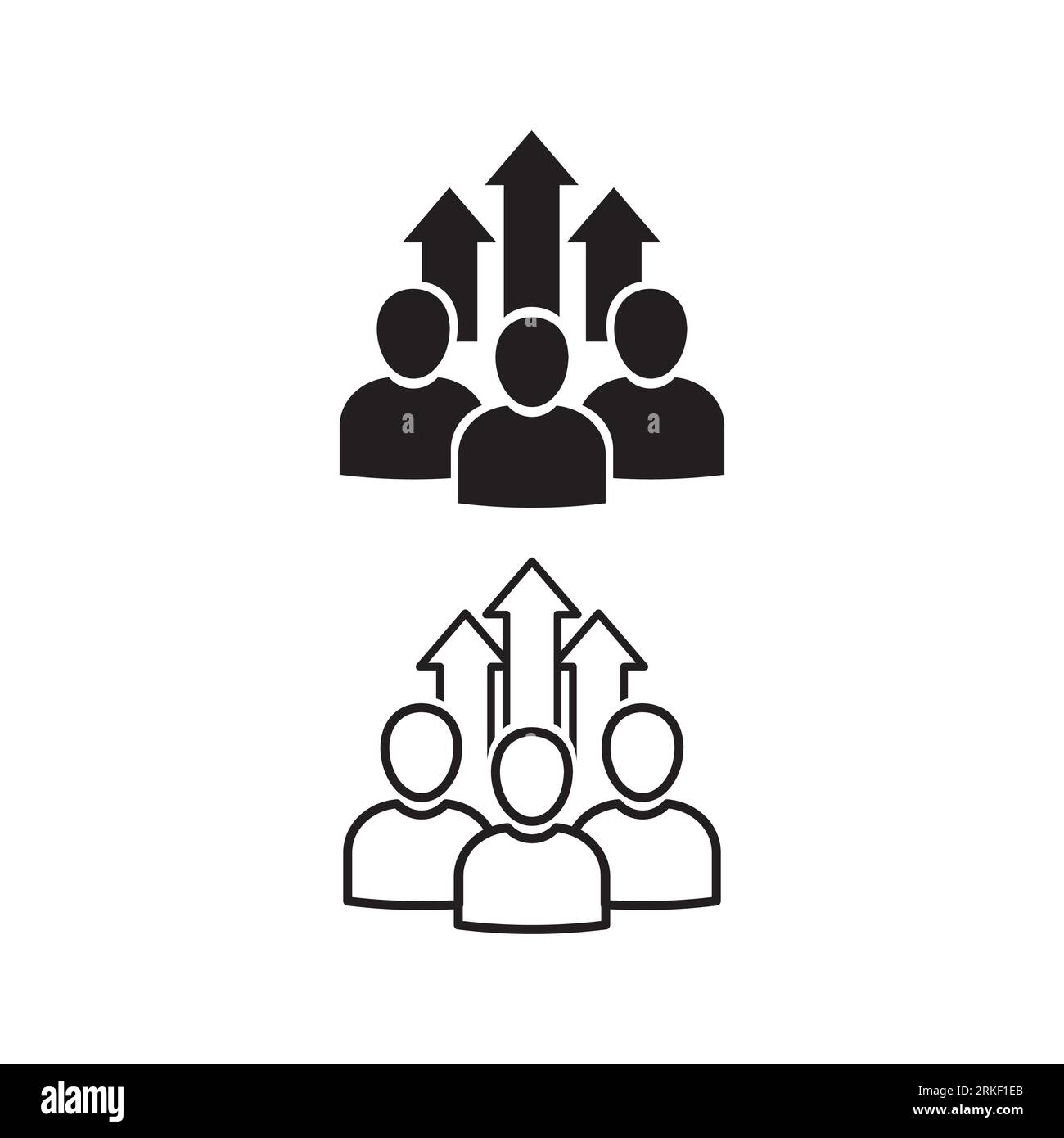 Team growth icon vector set, development illustration sign collection ...