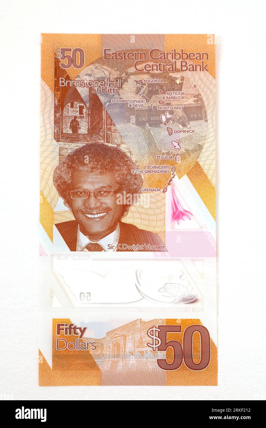 Eastern Caribbean Central Bank Polymer Dollars 2019 issue Vertical ...