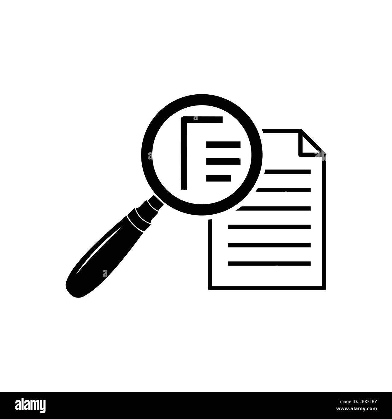 black icon of lupe document illustration Stock Vector Image & Art - Alamy