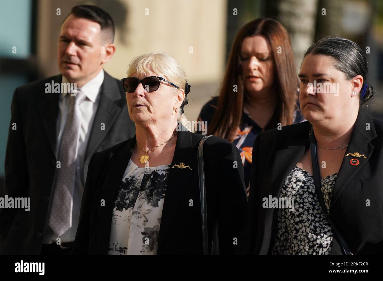 The widow of Tony Parsons, Margaret Parsons (front centre) arrives at ...